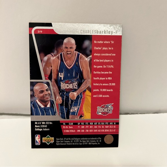 Upper Deck | Toys | Charles Barkley Houston Rockets Upper Deck Sp ...